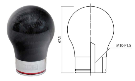 HKS Carbon Fiber Shift Knob - 2017+ Honda Civic Type R FK8, FL5 ...